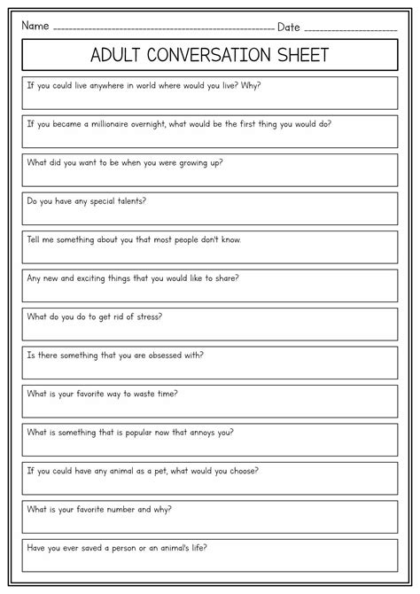 20 Esl Conversation Worksheets For Adults In 2025 Speaking Activities English Conversational