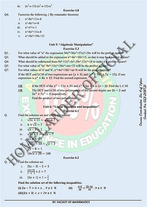 Education Is The Key To Success Mathematics For Class Ix Science Group Preparation Paper