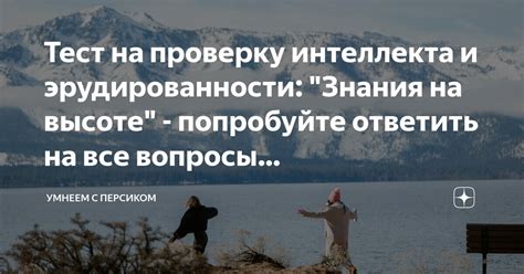 Тест на проверку интеллекта и эрудированности Знания на высоте попробуйте ответить на все