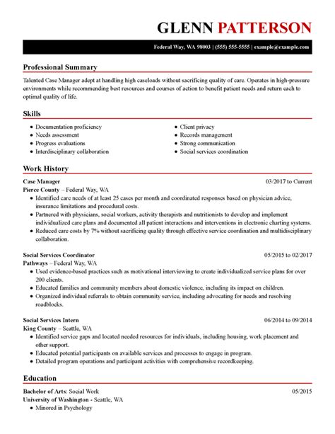 Case Manager Resume Sample At Russell Weyand Blog