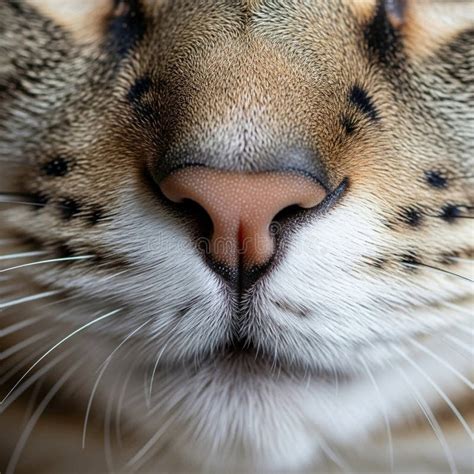 Details Of The Feline S Facial Features Highlighting The Textures Stock