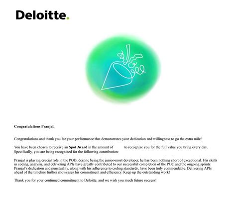 Im Thrilled To Share That I Have Been Recognized With The Spot Award From Hashedin By Deloitte