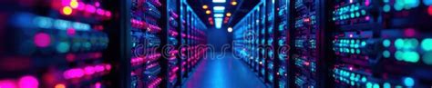 Sleek Server Racks Vibrant Network Cables Glow In Dark Futuristic Data Center Ai Grid High