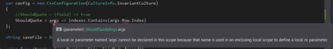 c csvhelper unable to set configuration shouldquote · issue 1726