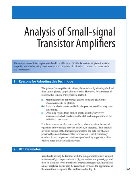 Small Signal Transistor Amplifiers Pdf Amplifier Bipolar Junction Transistor