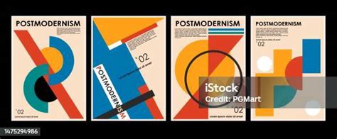 작품 포스터는 웹 배경 포스터 아트 디자인 잡지 전면 페이지 하이테크 인쇄 커버 아트 워크에 유용한 대담한 기하학적 모양의 벡터 추상적 인 동적 기호의 포스트 모던 영감을