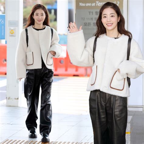 기은세 무스탕 자켓 공항패션 온앤온 여자 겨울 코디 양면이야♥ 네이버 블로그