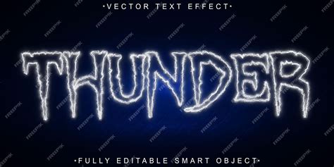 Premium Vector Thunder Vector Fully Editable Smart Object Text Effect