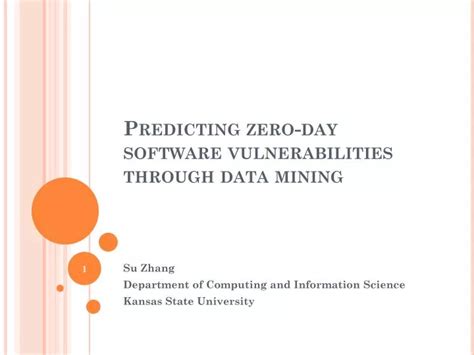 Ppt Predicting Zero Day Software Vulnerabilities Through Data Mining