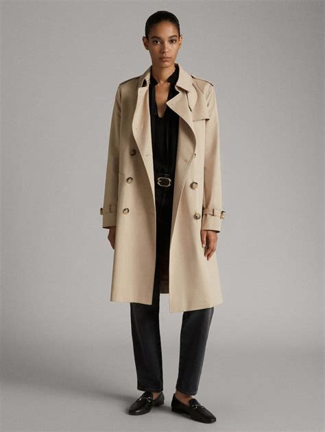 КЛАССИЧЕСКИЙ ПЛАЩ ИЗ ХЛОПКА - для женщин - Massimo Dutti | Тренчи ...
