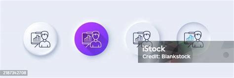 프리젠테이션 보드 선 아이콘입니다 세로 막대형 그래프 기호입니다 선 아이콘 벡터 3차원 형태에 대한 스톡 벡터 아트 및 기타 이미지 3차원 형태 감소 고급 Istock