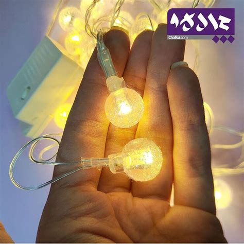 ریسه چراغ طرح گوی شیشه ای طول ۴ متر با نور آفتابی و ریموت چندحالته