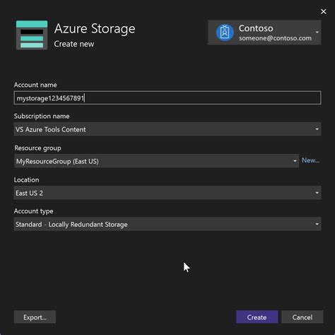 Add Azure Storage By Using Connected Services Visual Studio Windows