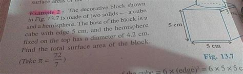 Example The Decorative Block Shown In Fig Is Made Of Two Solids