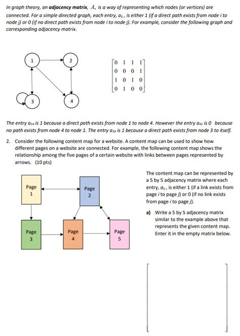 Solved In Graph Theory An Adjacency Matrix A Is A Way Of