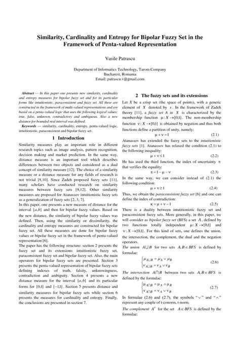 Similarity Cardinality And Entropy For Bipolar Fuzzy Set In The