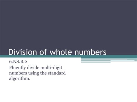 Division Of Whole Numbers