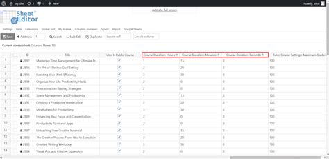Tutor LMS How To Bulk Edit Courses In A Spreadsheet WP Sheet Editor
