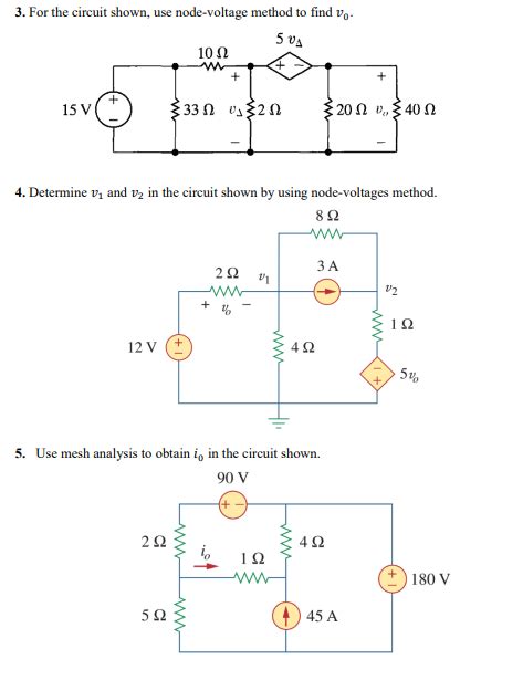 3 For The Circuit Shown Use Node Voltage Method To