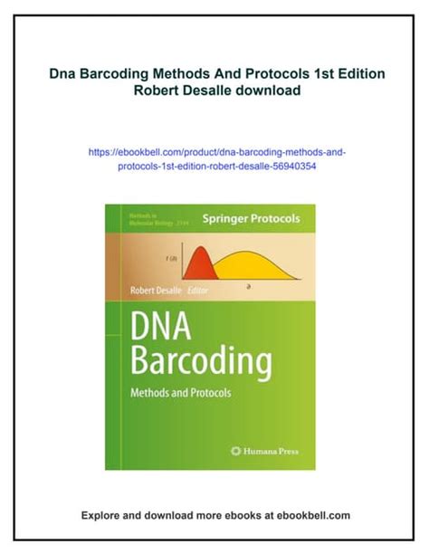 Dna Barcoding Methods And Protocols 1st Edition Robert Desalle Pdf