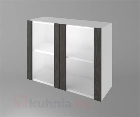 Горен кухненски шкаф с две остъклени врати Вега Kuhnia Bg