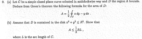 Solved A ﻿let C ﻿be A Simple Closed Plane Curve Oriented