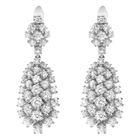 Rachel Koen 14k White Gold Diamond Drop Earrings 432cttw For Sale At