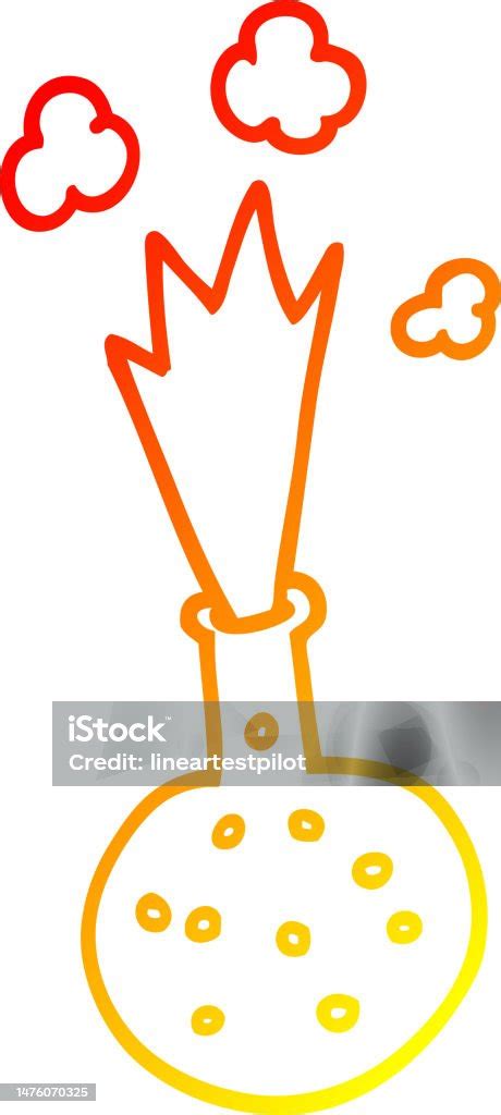 만화 폭발성 화학 물질의 따뜻한 그라데이션 선 그리기 과학에 대한 스톡 벡터 아트 및 기타 이미지 과학 과학 실험