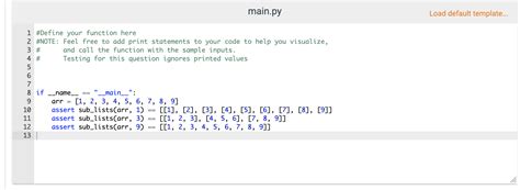 Solved Function Name Sublists Parameters St A List N