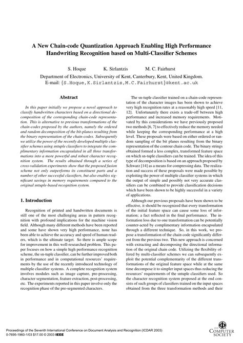 pdf a new chain code quantization approach enabling high performance