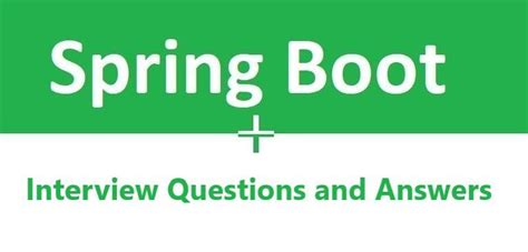 Top 40spring Boot Interview Questions With Answers Rspringboot