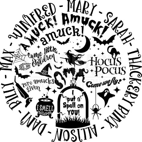 Hocus Pocus Collage Svg • Sanderson Sisters T Shirt Design Svg Cut