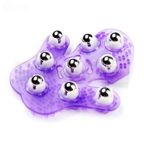 Hot Selling 9 Steel Ball Rolling Massager Glove Held Hand Massager