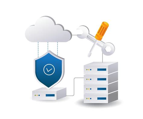 Cloud Server Security Maintenance Technology Infographic 3d