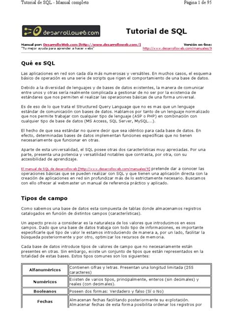 Manual Completo Sql Pdf Sql Bases De Datos