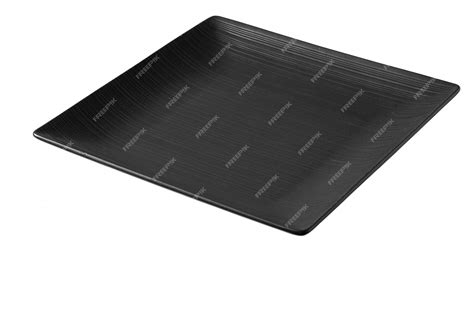 클리핑 패스와 흰색 배경에 고립 된 검은 접시 프리미엄 사진