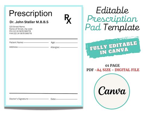 Prescription Pad Template Medical Prescription Prescription Design Prescription Notepad