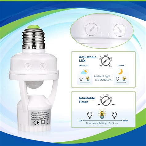 Buy 6 Pieces Hortsun Motion Sensor Light Socket Smart Screw In Light Bulb Outlet Compatible With