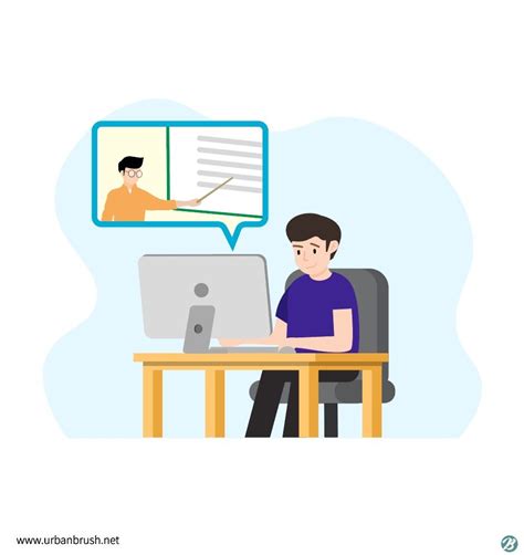 온라인 수업 일러스트 Ai 다운로드 Download Online Class Vector Urbanbrush 교육 교실