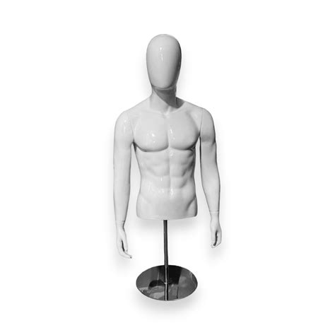 White Male Torso Mannequin For Clothes Display