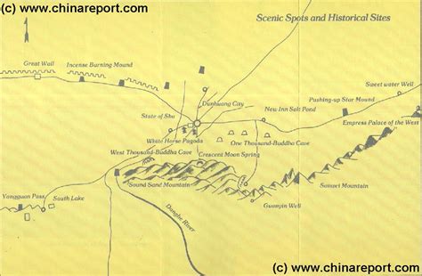 Gansu Province Dunhuang Dunhuang Maps Dunhuang Area Overview Map 1