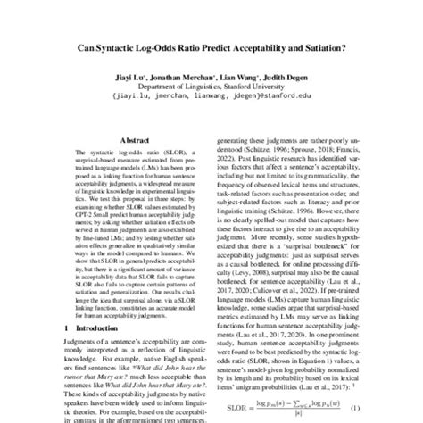 Can Syntactic Log Odds Ratio Predict Acceptability And Satiation Acl