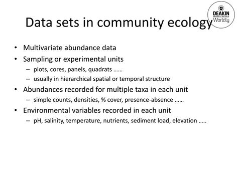 Ppt Multivariate Analysis In Community Ecology Powerpoint