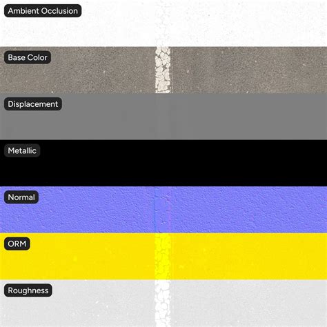 단일 차선 마킹 텍스처로 깨끗한 아스팔트 Poliigon