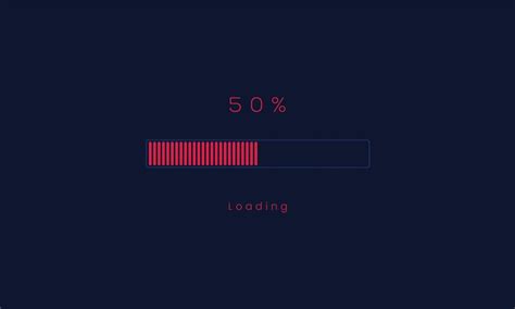 Premium Vector 50 Percent Uploading Progress Bar Red Loading And