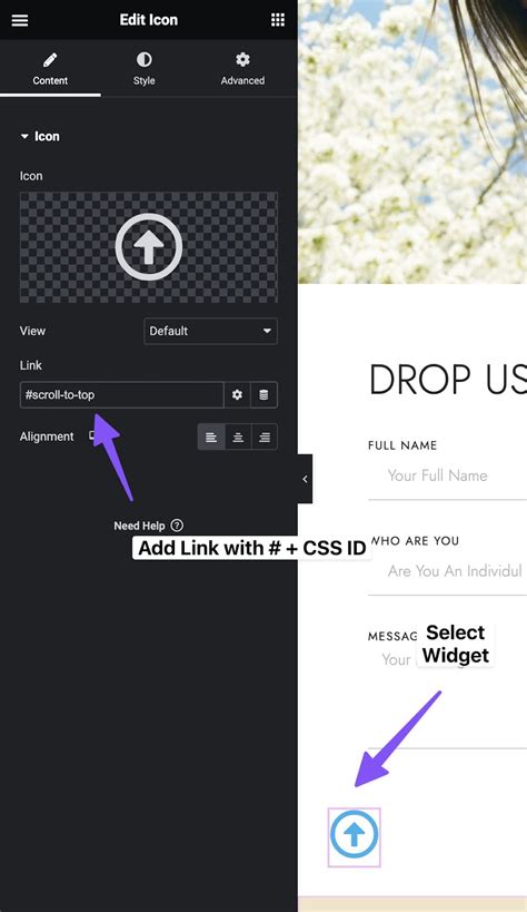How To Create Scroll Back To Top Button In Elementor