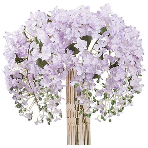 Artificial Silk Hydrangea Flowers Long Stems Purple Party Depot