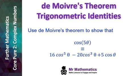 De Moivres Theorem Trigonometric Identities Pt 2 Mr