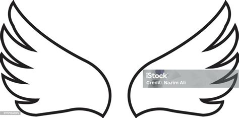 긴 깃털을 가진 날개 천사 또는 새 날개 선 검은 아이콘입니다 항공 조종사 패치 배지 전령 빈티지 육군 휘장 엠블럼 팔콘 피닉스 호크 날아다니는 날개 달린 프레임 바이커