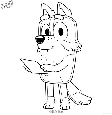 Chillis Mum Coloring Page Free Printable Bluey Pdf Coloring Sheets